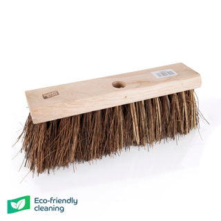 13" Stiff Bristle Square Wooden Yard Broom With Hole – UKCS Group
