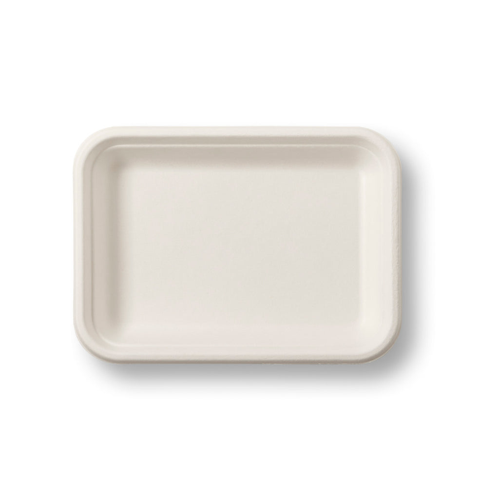 Pack Of 1000 Bagasse Tray Biodegradable Rectangle (195x145x25mm/8x6x1 ...