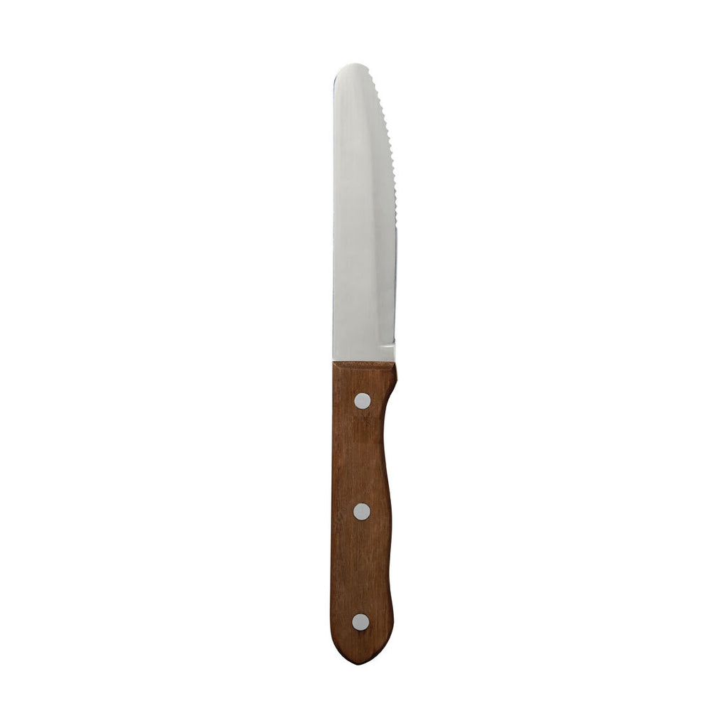 Rounded Serrated Steak Knife with Pineapple Wood Riveted Handle – UKCS ...