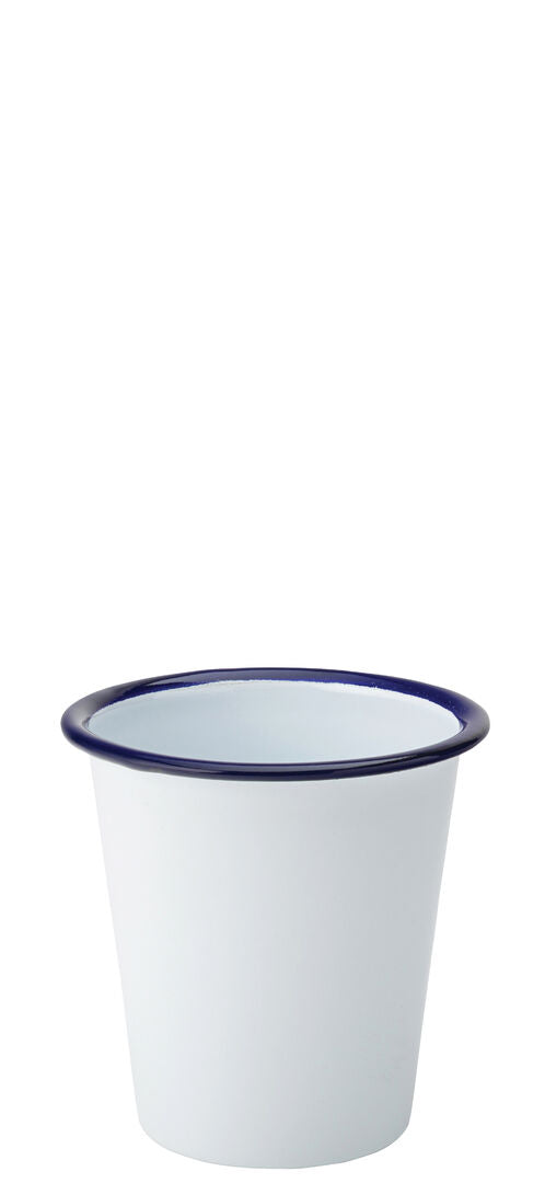 Enamel Pot, Heritage Design, 320ml, Blue Rim, Pack of 12 – UKCS Group