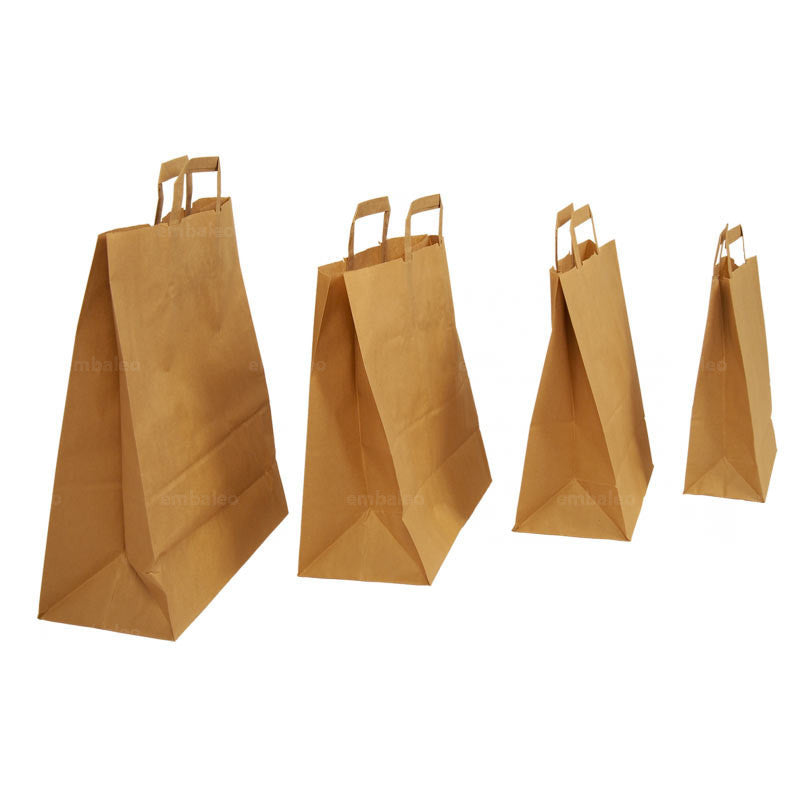 Pack Of 250 Kraft Flat Handle Bag – UKCS Group