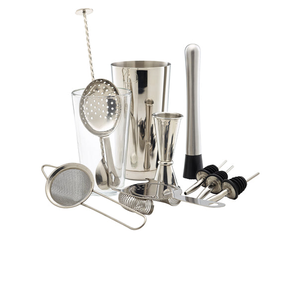 Cocktail Bar Kit Stainless Steel Professional Bartender Set (11 - 22 P ...